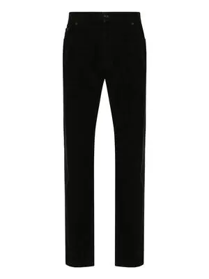 Saint Laurent Corduroy Tapered Trousers - Black