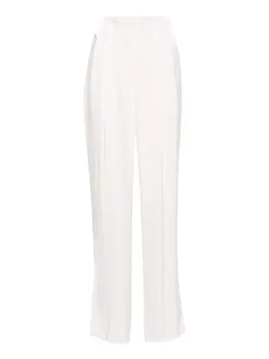 GENNY Pleated Palazzo Pants - White