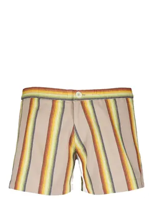 MARRAKSHI LIFE Striped Cotton Shorts - Neutrals