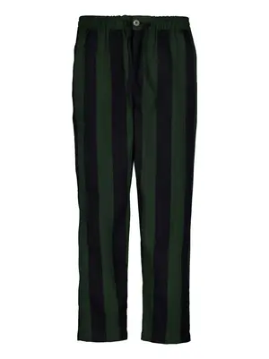 MARRAKSHI LIFE Striped Cotton Trousers - Black