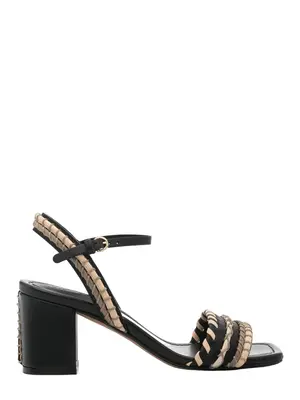 Ulla Johnson Sofia 70mm Interwoven Leather Sandals - Black