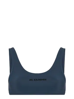 JIL SANDER Logo-print Bikini Top - Blue