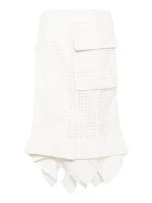Sacai Handkerchief Hem Midi Skirt - White