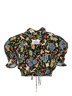 VIVIENNE WESTWOOD Floral Cropped Blouse - Black