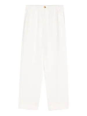 Vince Elasticated-waist Wide-leg Trousers - White