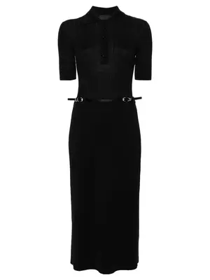 Givenchy Belted Wool Midi Dress - Black
