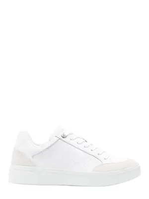 Tommy Hilfiger Embossed Logo Leather Sneakers - White