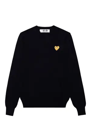 Play Comme Des Garcon Gold Heart Sweater - Blue