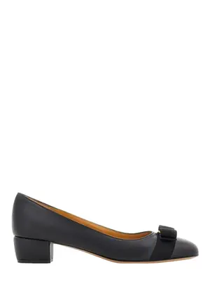FERRAGAMO Vara Nappa Leather Pump - Black