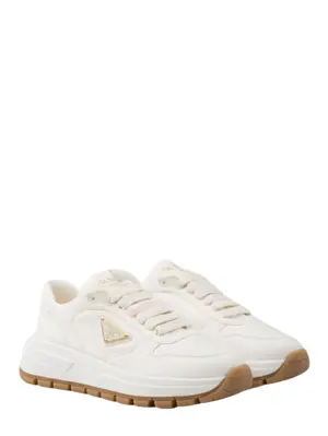 Prada Prax 01 Leather Sneakers - Ivory