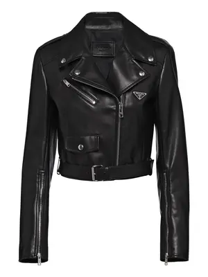 Prada Nappa Leather Biker Jacket - Black