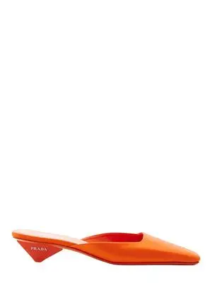 Prada Satin Mules Orange