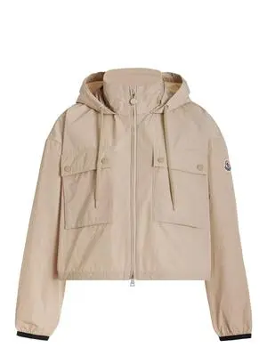 Moncler Leda Cropped Tech-poplin Parka Jacket - Neutral