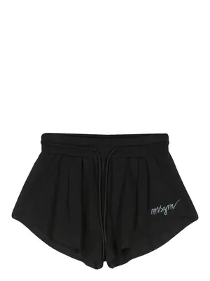 MSGM Logo-embroidered Shorts - Black