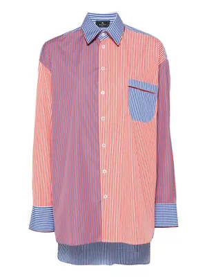 Etro Stripe-pattern Cotton Shirt - Orange