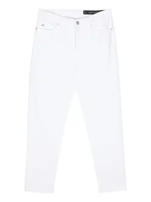 Armani Exchange Logo-embroidered Tapered Jeans - White