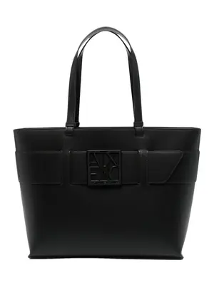 Armani Exchange Logo-plaque Tote Bag - Black