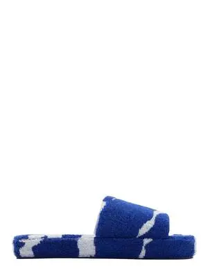 Burberry Cotton Towelling Slippers - Blue