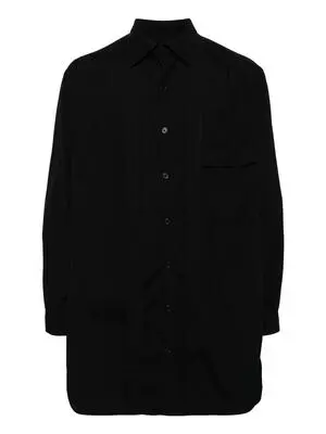 Yohji Yamamoto Classic-collar Cotton Shirt - Black