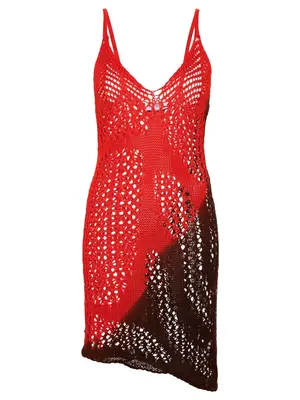 Attico Sleeveless Knitted Dress - Red