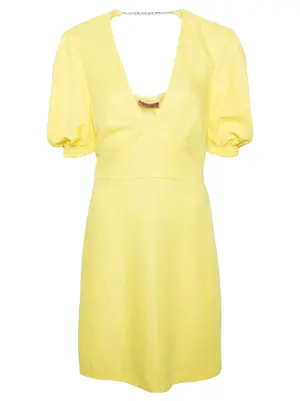 TWINSET Plunging V-neck Mini Dress - Yellow