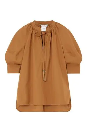Max Mara Carpi Cotton-poplin Blouse - Brown