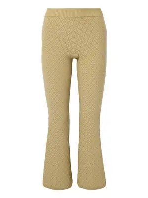HIGH SPORT Kick It Cropped Flared Pants - Neutrals