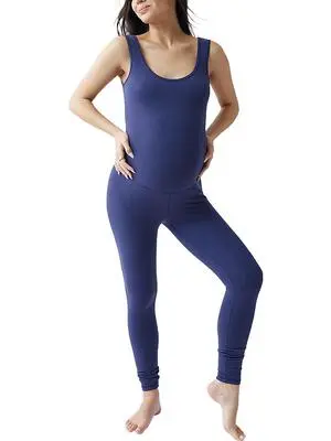 INGRID & ISABEL Maternity Active Long Unitard Black/ Navy