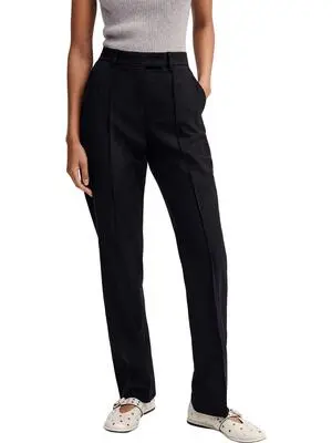 ME+EM Textured Boyish Cigarette Pant - Black