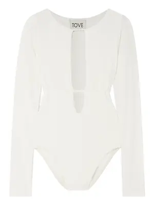 Tove Jennifer Cutout Stretch-crepe Bodysuit - White