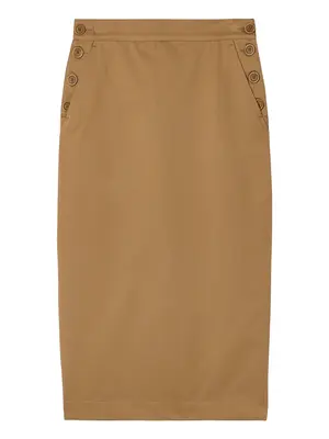 Max Mara Cresta Cotton-twill Midi Skirt - Metallic