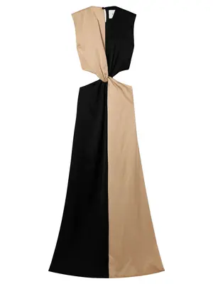 ESSE STUDIOS Gilded Two-tone Twist-front Gown - Black