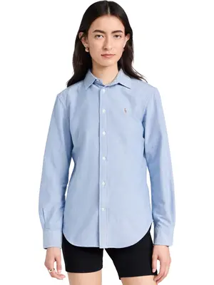 Polo Ralph Lauren Cotton Oxford Long Sleeve Button Down Shirt - Blue