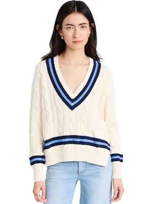Polo Ralph Lauren Cable Knit Cotton Cricket Sweater - Cream