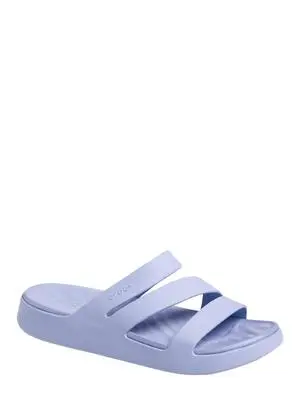 CROCS Waterproof Strappy Platform Slides - Blue Haze