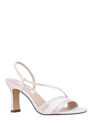 Nina Abbi Slingback Sandal - Ivory Luster Satin/mesh