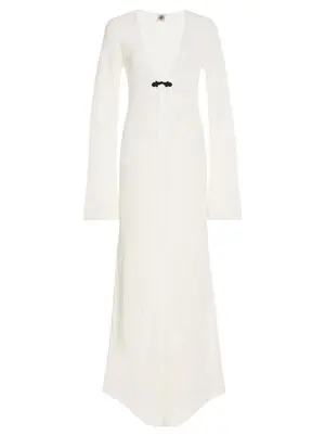 THE GARMENT Pointelle-knit Cotton Maxi Dress - White