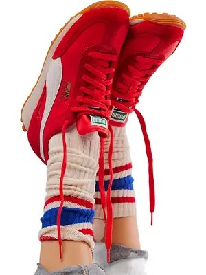 PUMA Easy Rider Vintage Suede Sneakers - Puma Red/puma White