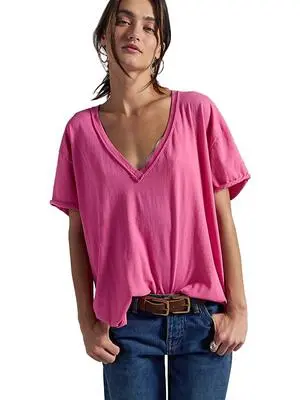 Free People We The Free Nina V-neck Tee - Pink Magic