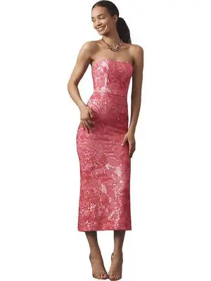 HELSI Leslie Strapless Sequin Midi Dress - Pink