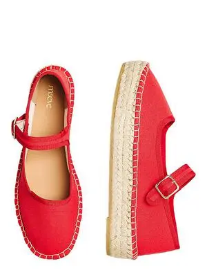 Maeve Maeve Mary Jane Espadrille Flats Cherry Red