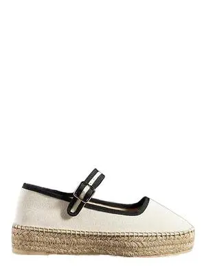Maeve Maeve Mary Jane Espadrille Flats Cream