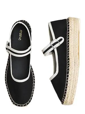 Maeve Maeve Mary Jane Espadrille Flats Pitch Black