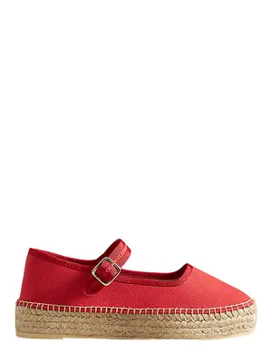 Maeve Mary Jane Espadrille Flats - Red
