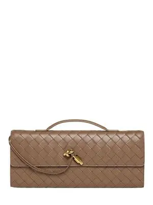 Bottega Veneta Long Andiamo Intrecciato Leather Clutch - Pinecone