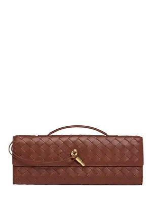 Bottega Veneta Long Andiamo Intrecciato Leather Clutch - Sapele