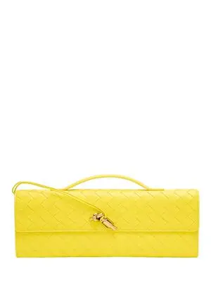 Bottega Veneta Long Andiamo Intrecciato Leather Clutch - Sulfur
