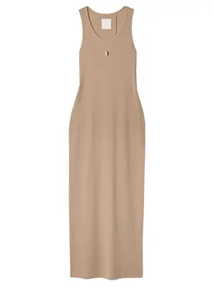 Givenchy Embellished Ribbed Stretch-cotton Midi Dress - Neutrals