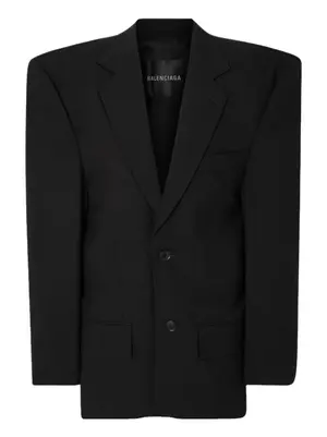Balenciaga Oversized Wool Blazer - Black