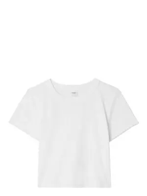 LESET Kelly Cropped Ribbed T-shirt - White